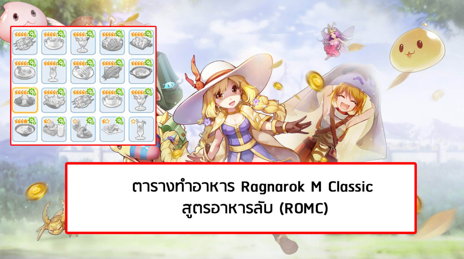 ตารางทำอาหาร Ragnarok M Classic สูตรอาหารลับ (ROMC) - I3siam | ข่าวไอที อัพเดทข้อมูลข่าวสาร ...